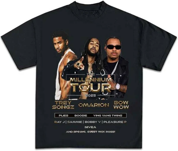 Millennium Tour 2025 Bow Wow Trey Songz Omarion Tee, H2 Direct LLC ...