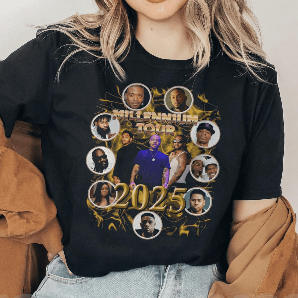 Millennium Tour 2025 Merch, Retro Hip Hop Vibe, 90s Nostalgia Style ...