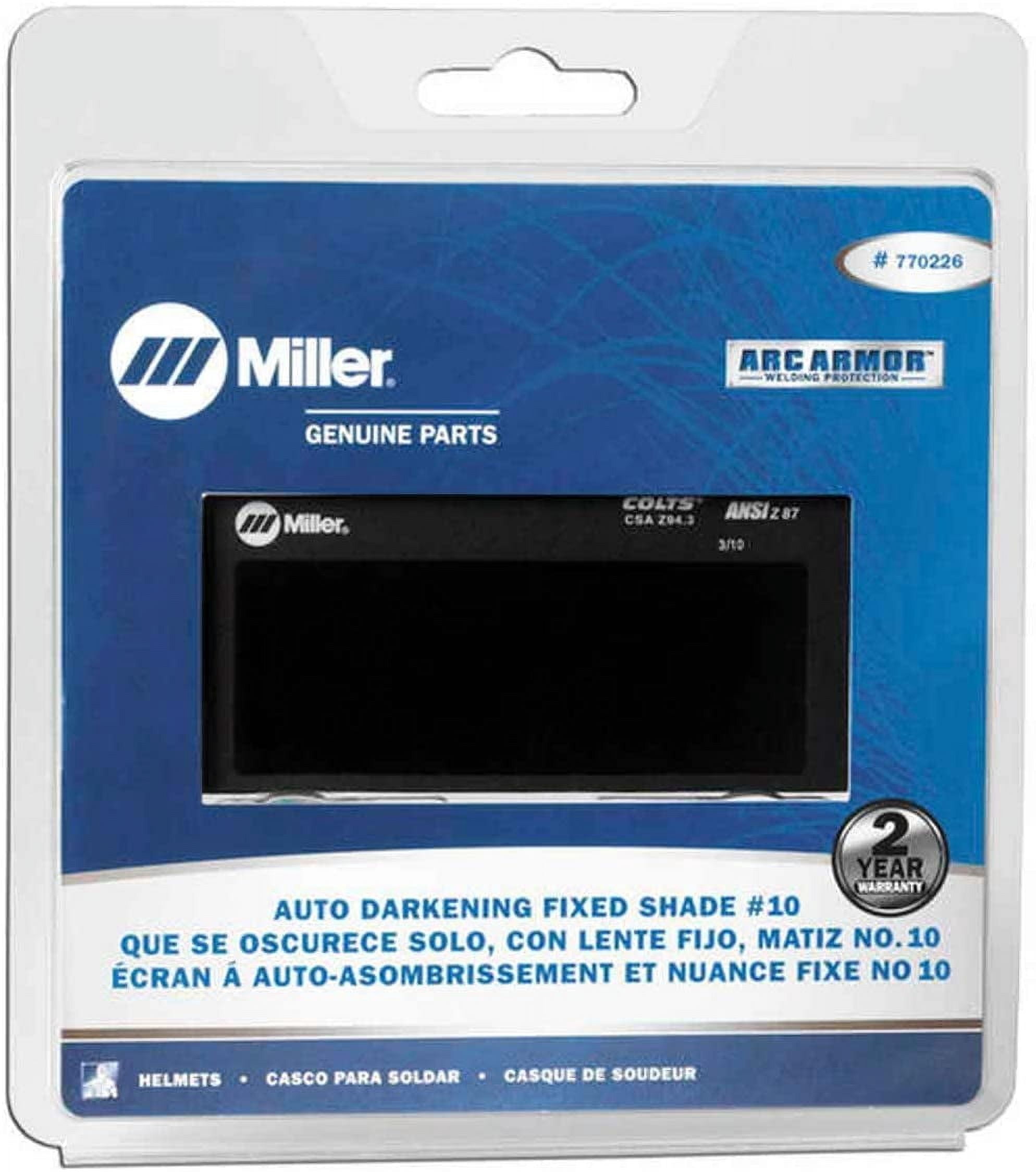 Miller 287830 Fixed Shade 10 Lens Assembly, FS-10 Helmet with ...