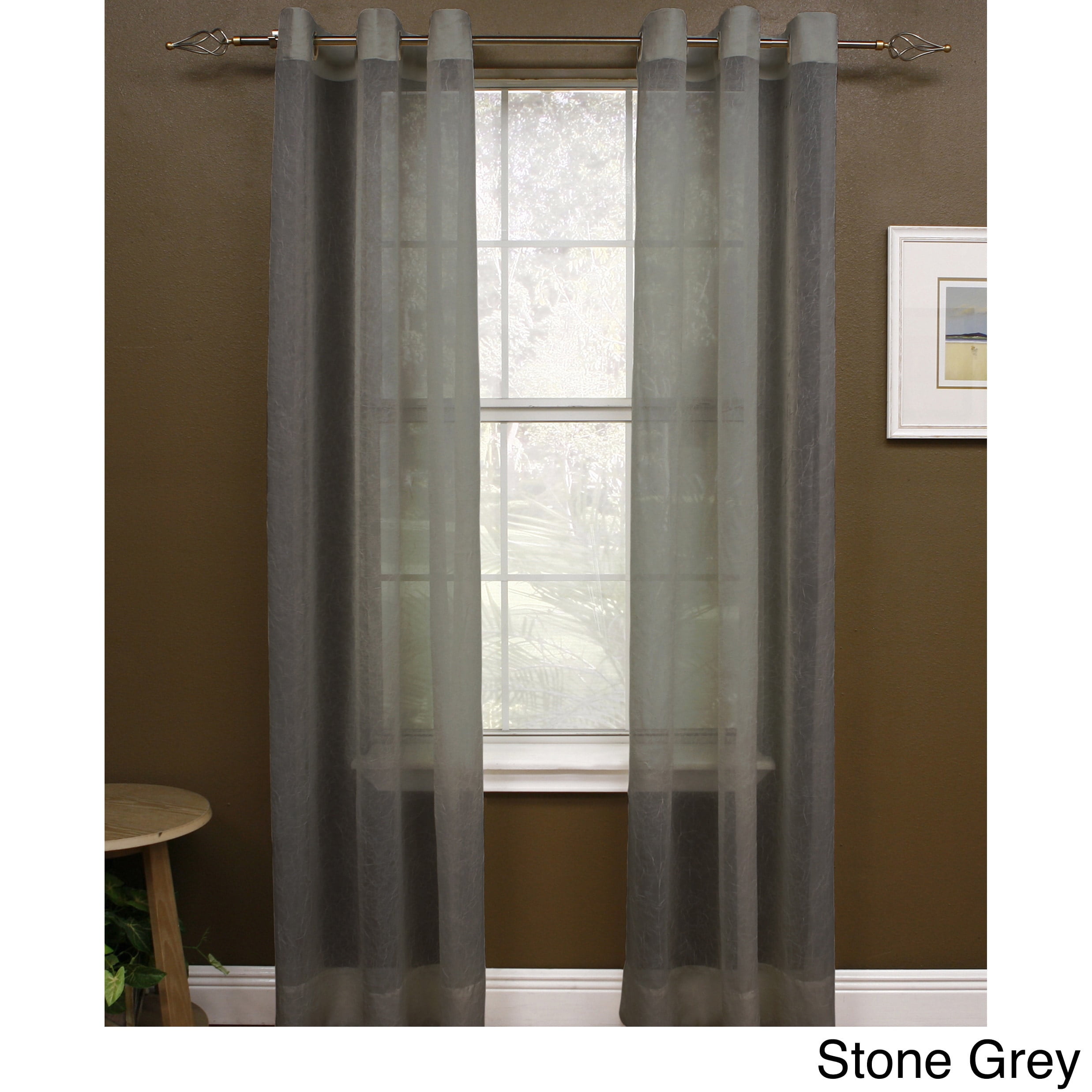 Miller Curtains 95-inch Preston Grommet Sheer Panel - 48 x 95 - 48 x 95 ...