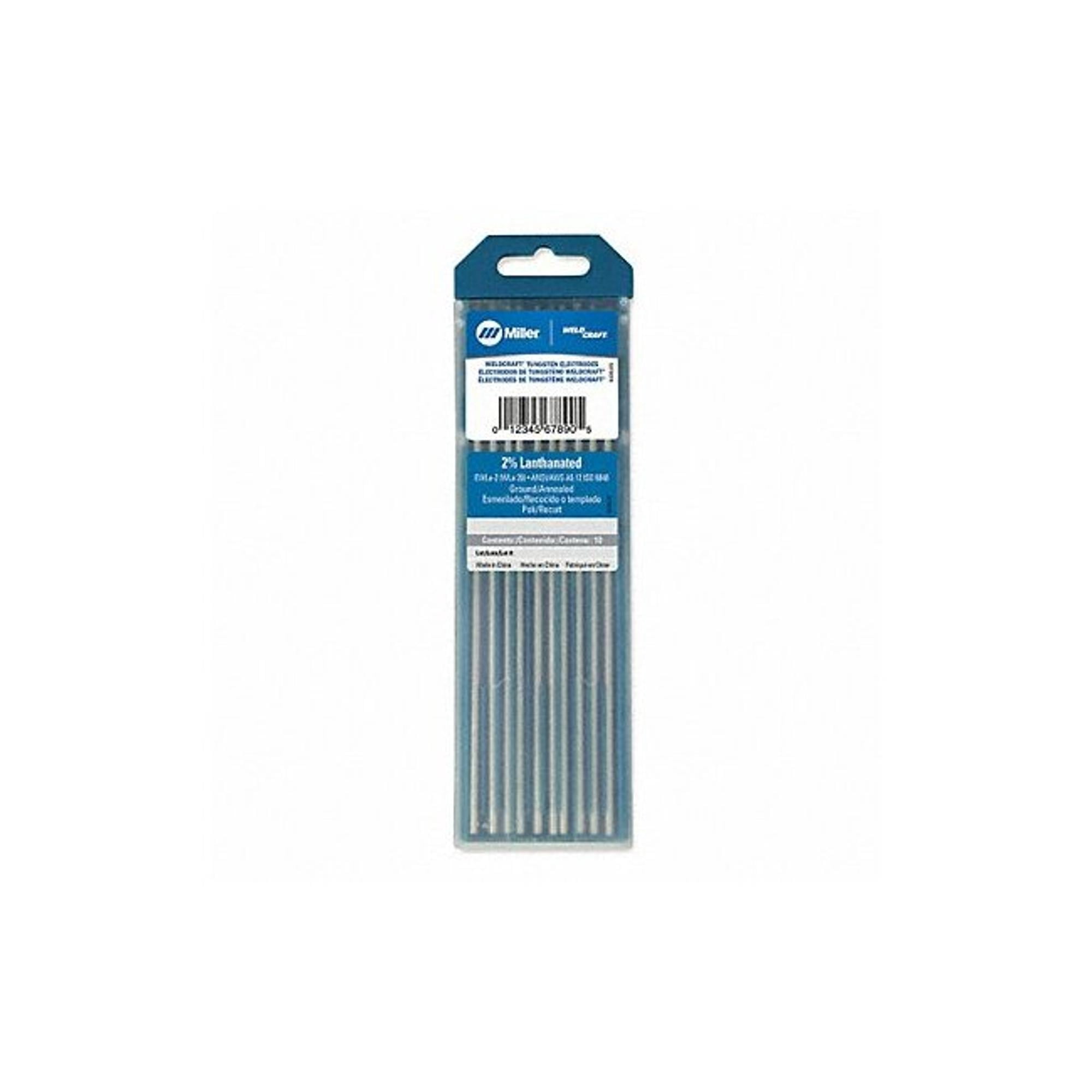 Miller Electric WELDCRAFT Blue Tungsten Electrode,PK10 WL2116X7 ...