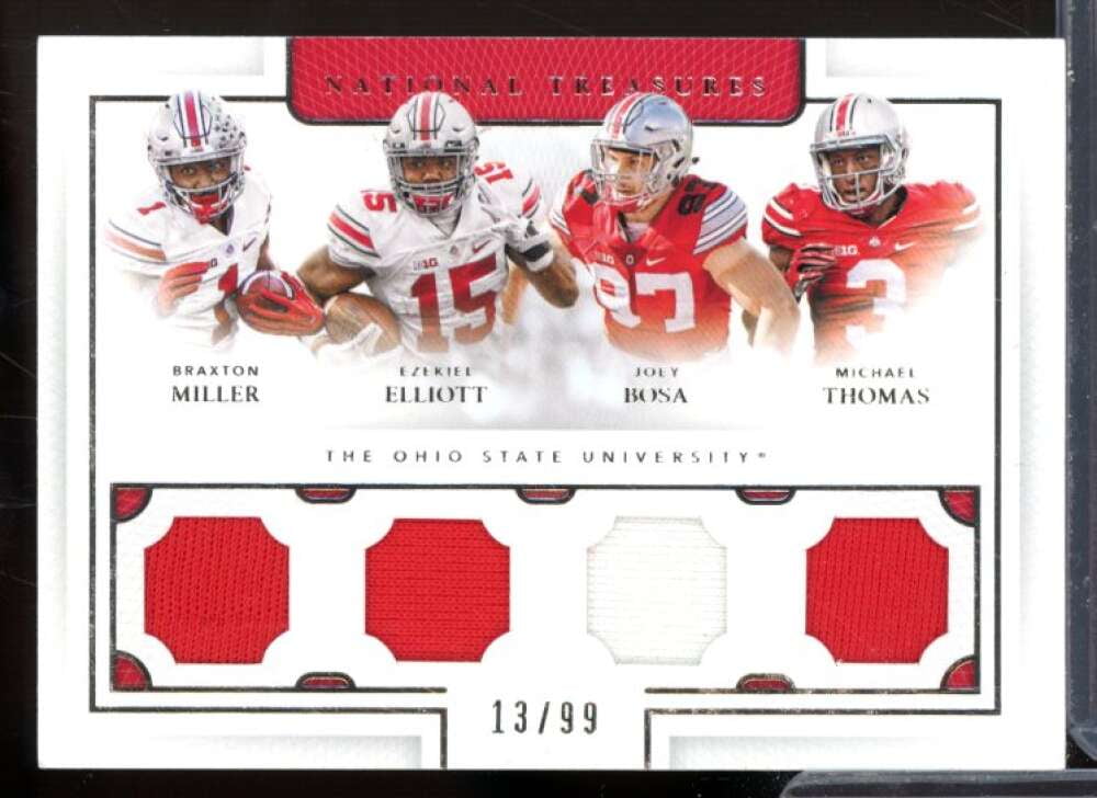 Miller/Elliott/Bosa/Thomas 2016 National Treasures Collegiate Team Quad ...