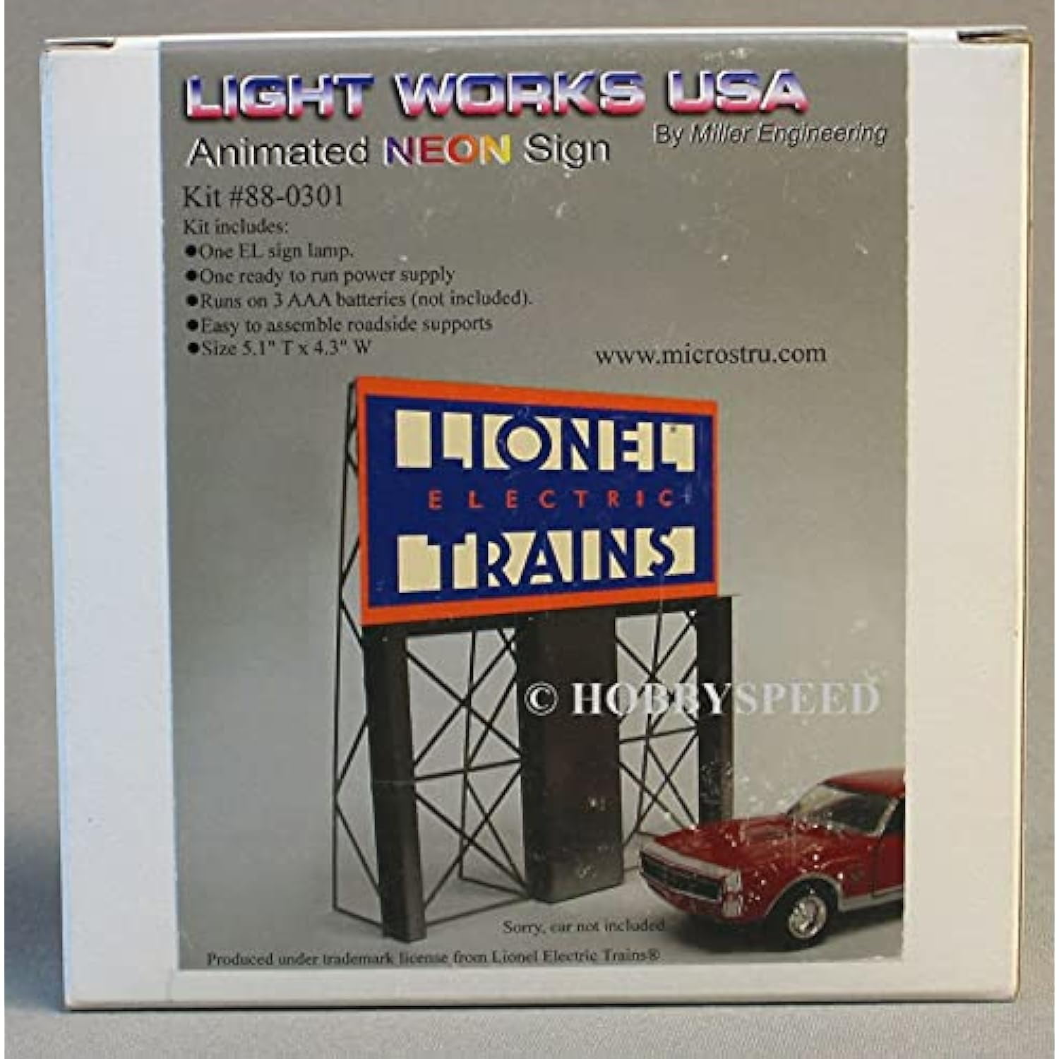 Miller Engineering L I O N E L Roadside Animated NEON Sign O Gauge ...