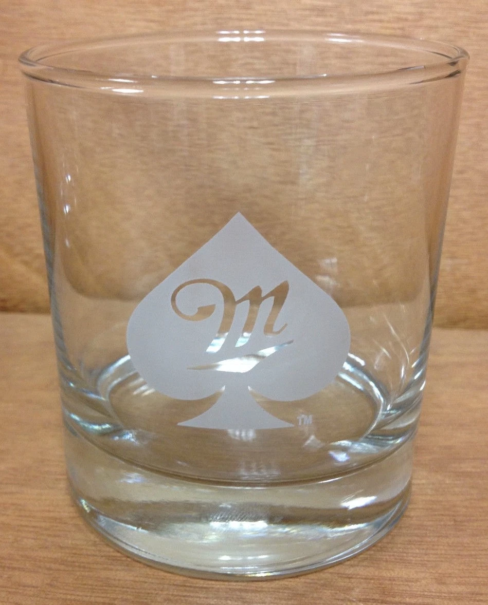 Miller Fortune Beer 11 Oz Tumbler Glass - Spades - Miller Lite - New ...