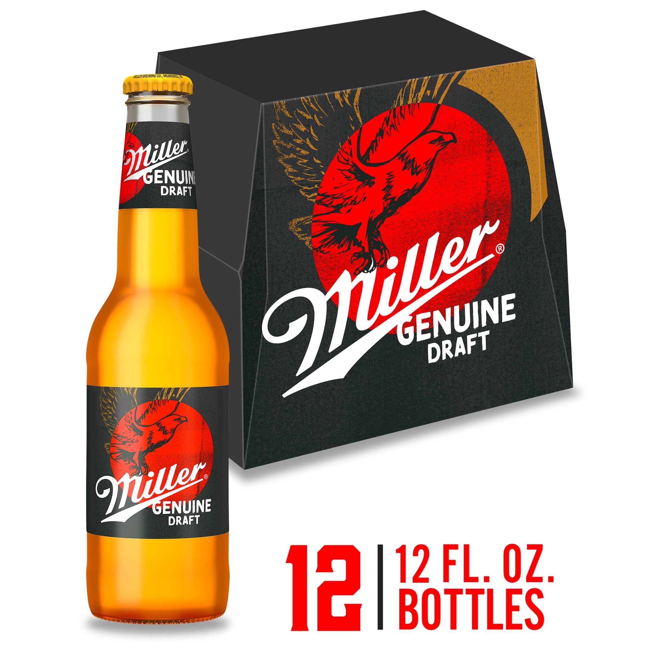 Miller Genuine Draft American Lager Beer, 12 Pack, 12 fl oz Glass ...