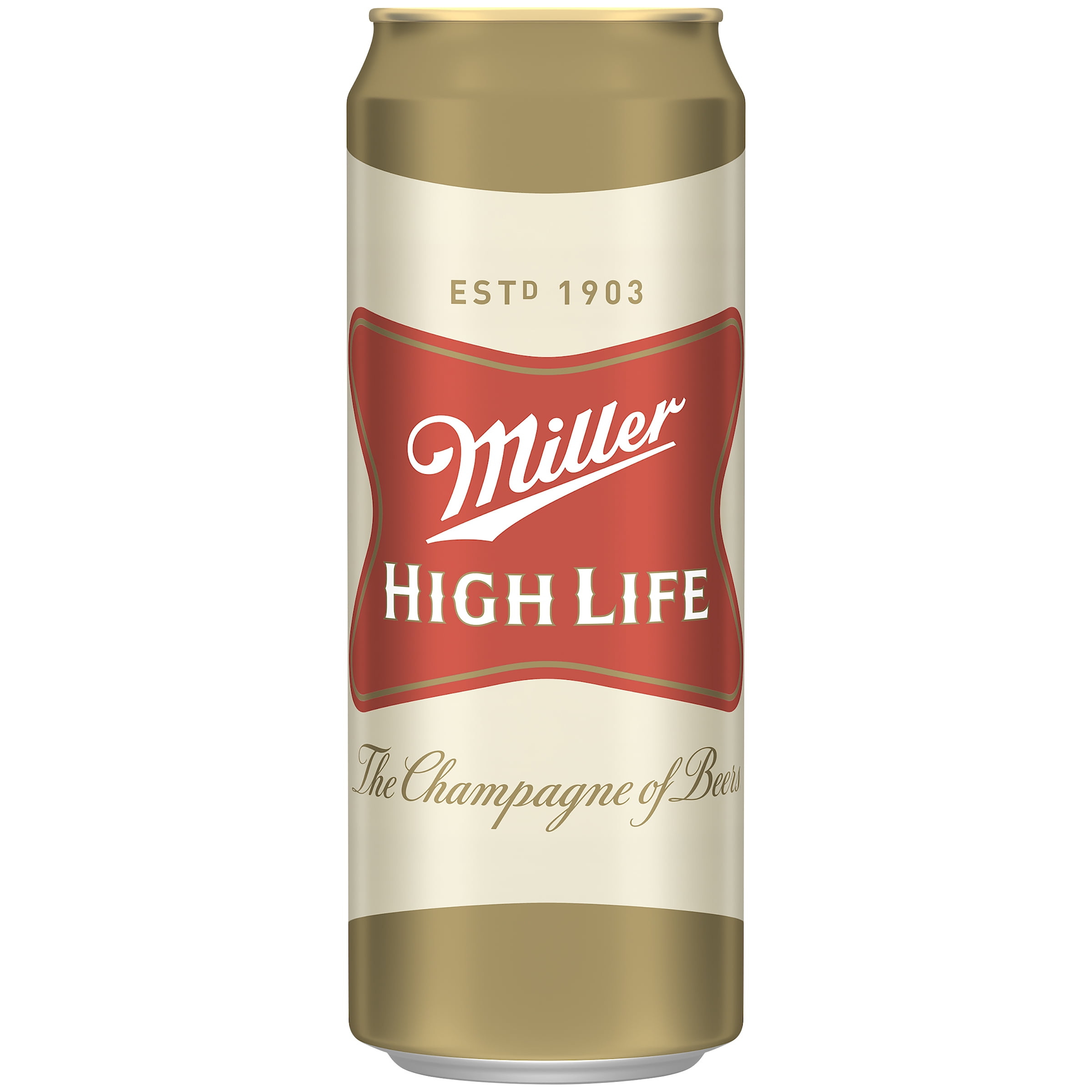 Miller High Life Lager Beer, 24 fl oz Aluminum Can, 4.6% ABV, Crisp and ...
