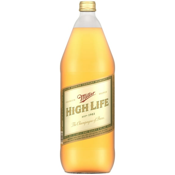 Miller High Life American Beer, 40 fl oz Glass Bottle, 4.6% ABV ...