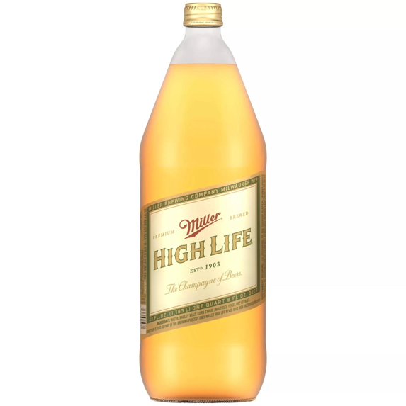 Miller High Life American Beer, 40 fl oz Glass Bottle, 4.6% ABV ...