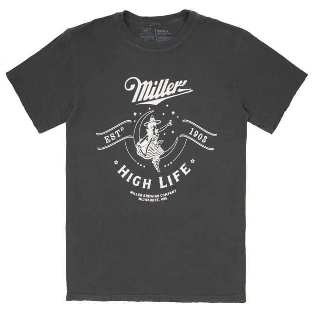 Miller High Life Girl in The Moon 1903 Logo Grey Colorway T-Shirt ...