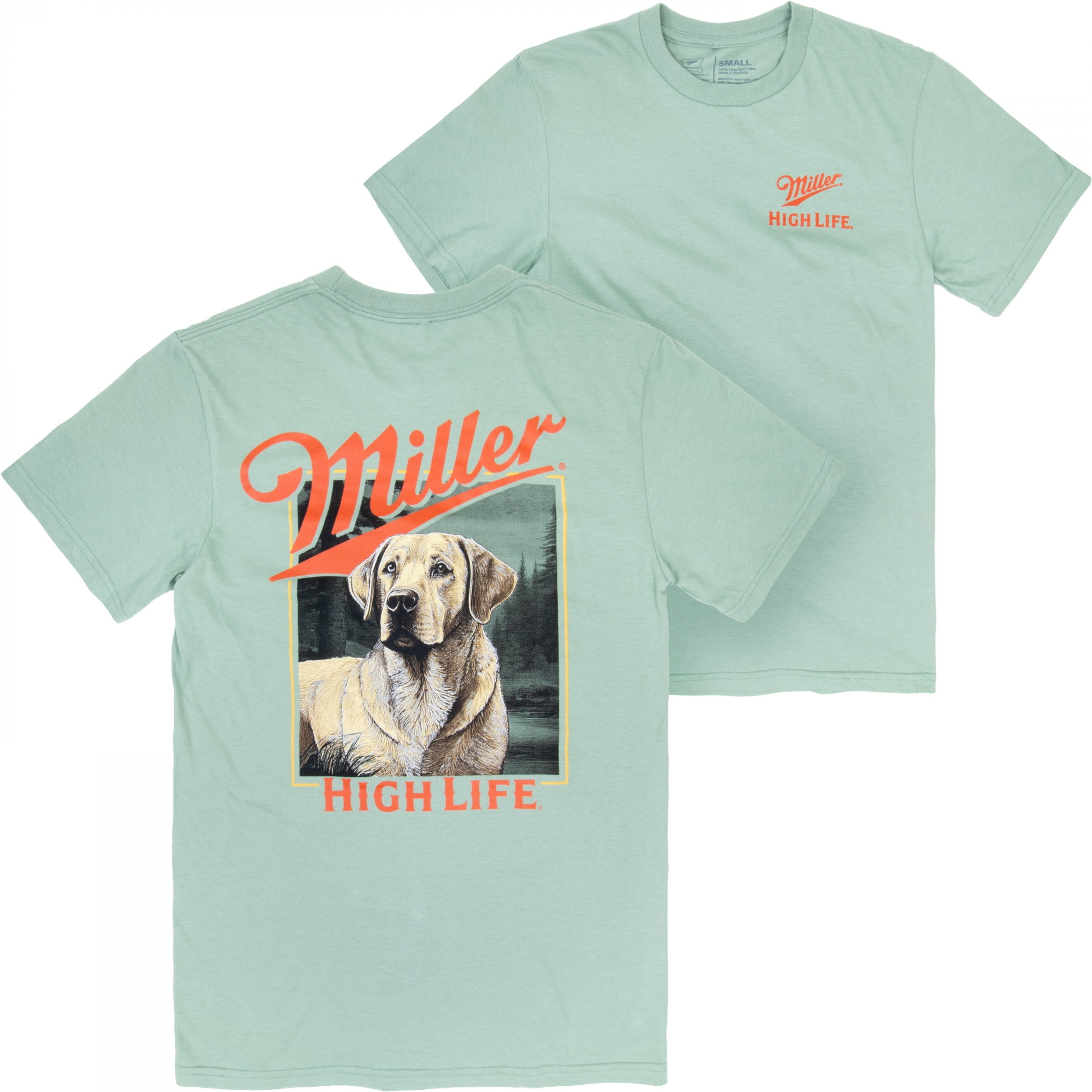 Miller High Life Labrador Front and Back Print T-Shirt-Medium - Walmart.com