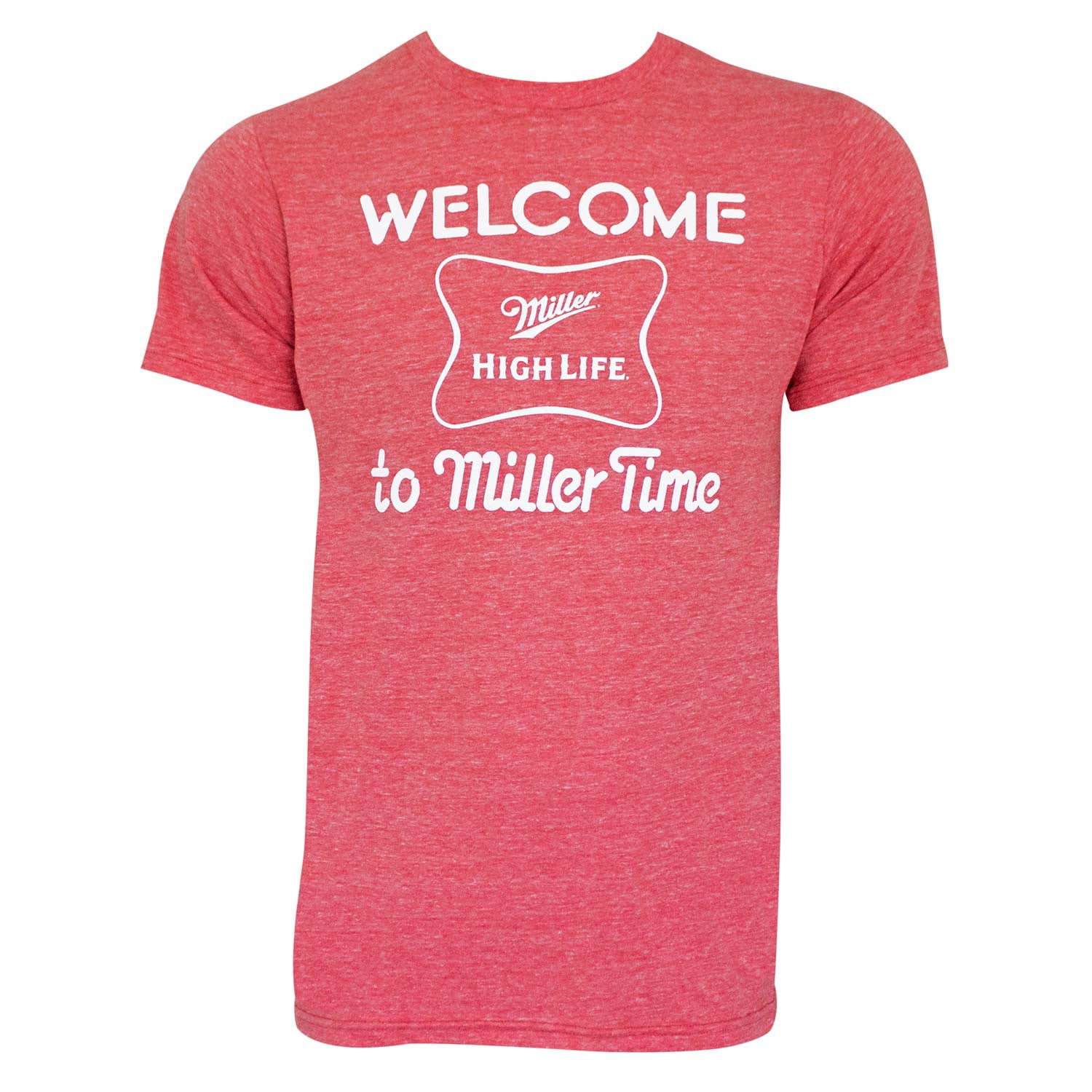 Miller High Life Men's Red Retro Brand Welcome To Miller Time T-Shirt ...