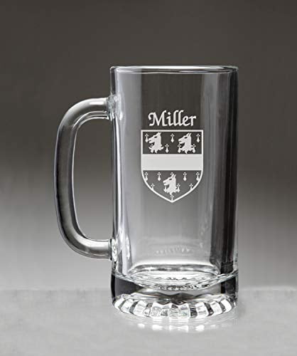 Miller Irish Coat of Arms Glass Beer Mug (Sand Etched) - Walmart.com