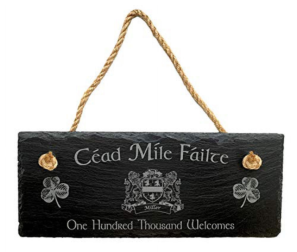 Miller Irish Coat of Arms Slate Plaque Blessing - Céad Míle Fáilte ...