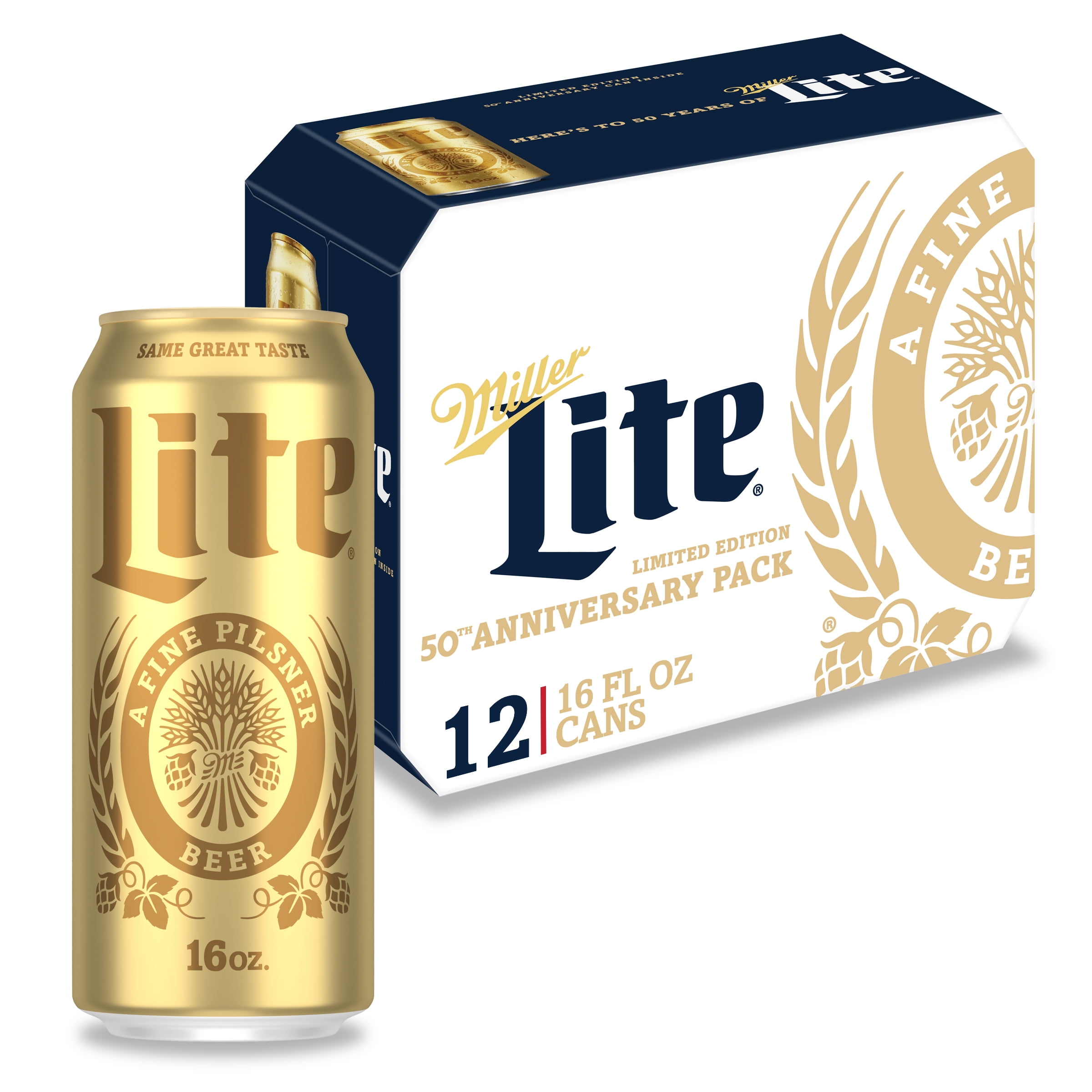 Miller Lite American Light Lager Beer, 12 Pack, 16 fl oz Aluminum Cans ...