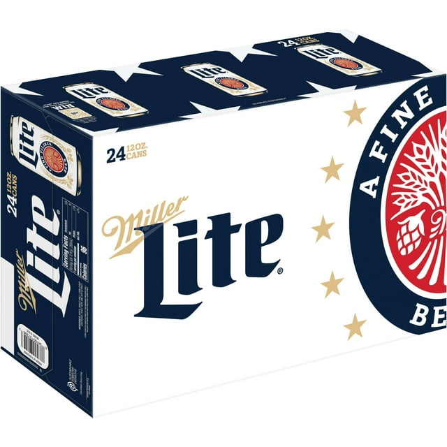 Miller Lite Beer, 24 Pack, 12 fl oz Aluminum Cans, 4.2% ABV, Domestic Light Lager - Walmart.com