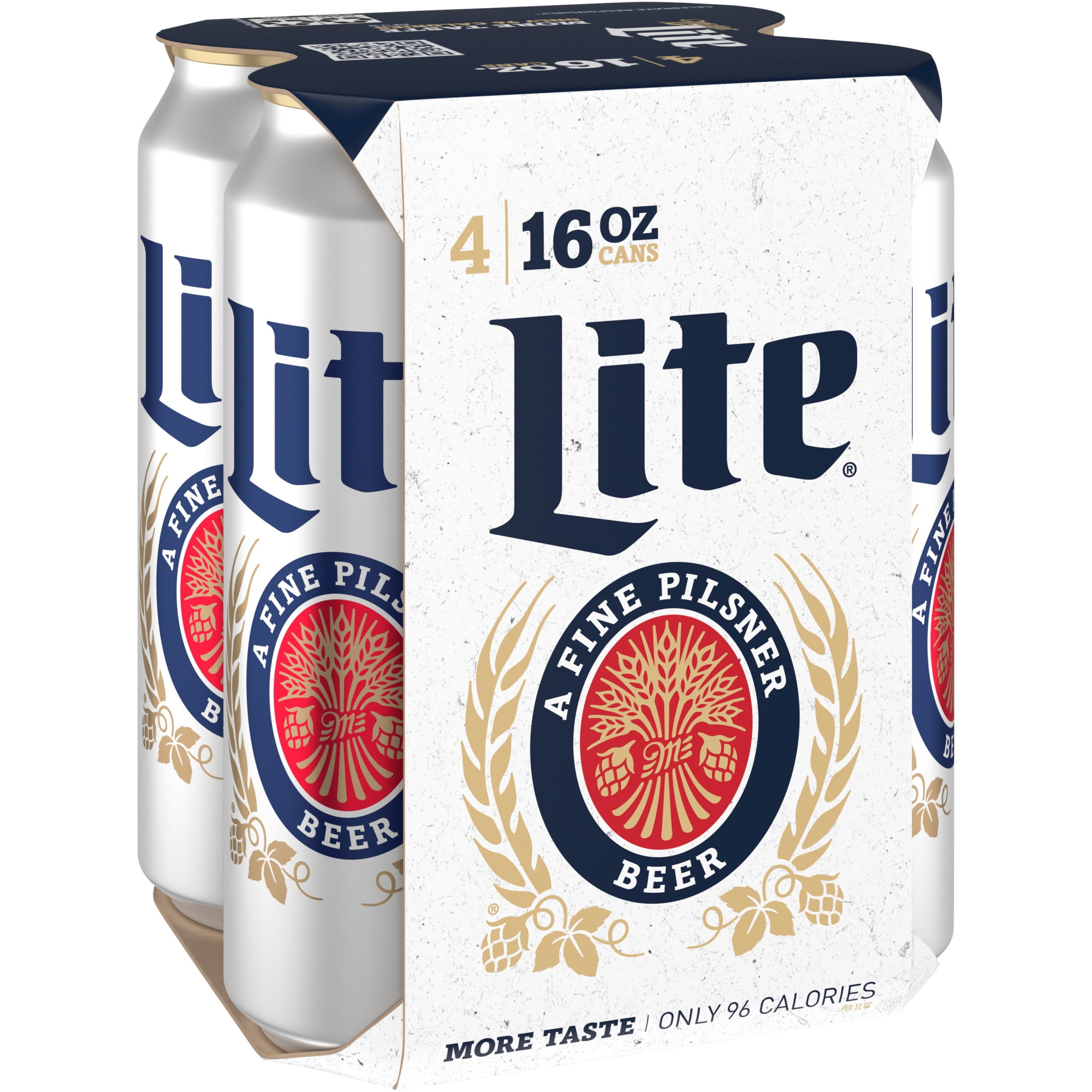 Miller Lite American Light Lager Beer, 4 Pack, 16 fl oz Aluminum Cans ...