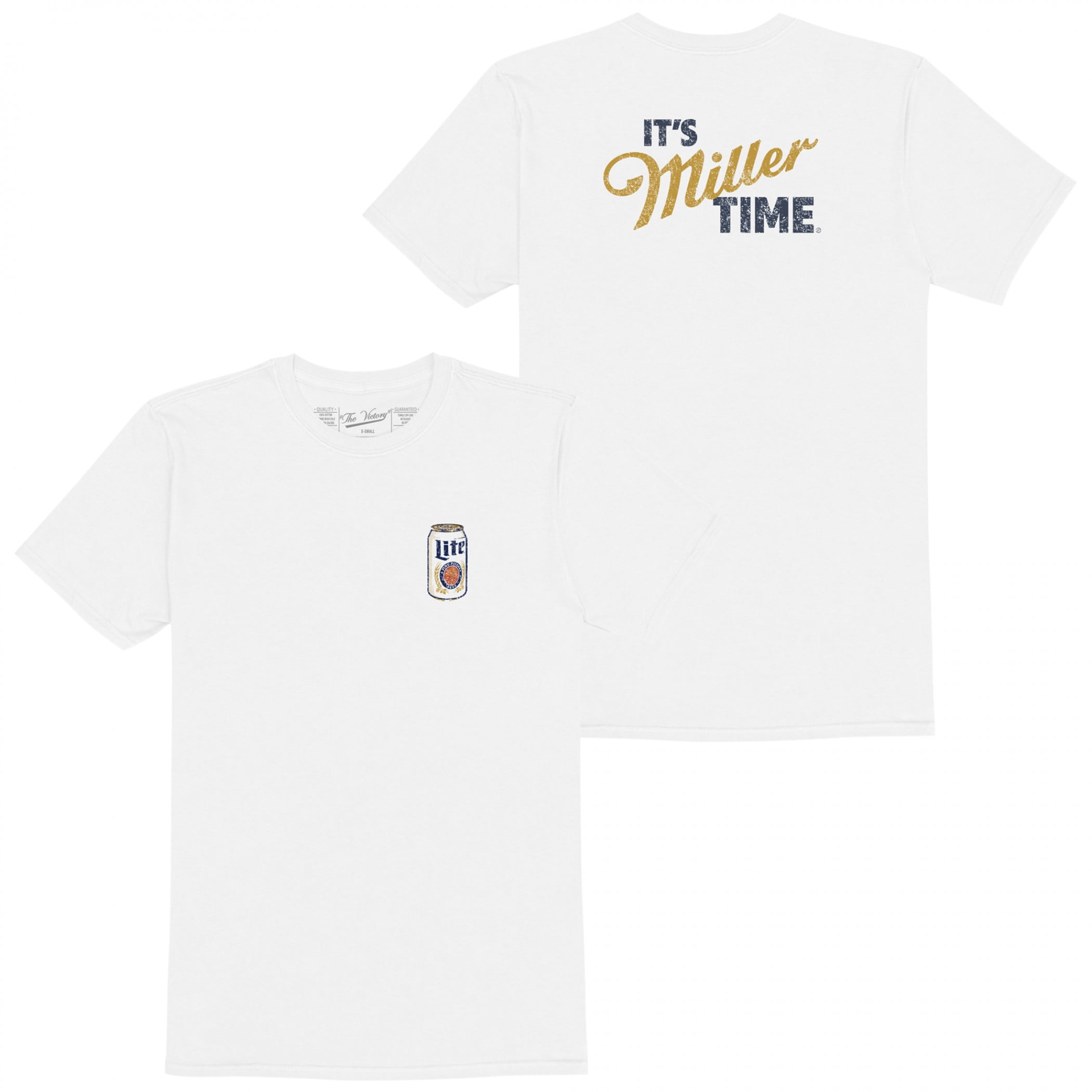 Miller Lite Can Icon It's Miller Time Front and Back Print T-Shirt ...