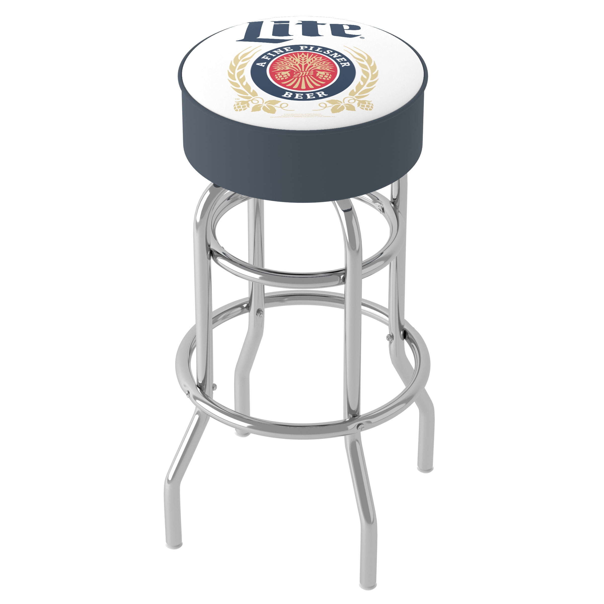 Trademark Global Miller Lite Padded Swivel Bar Stool - Retro - Walmart.com