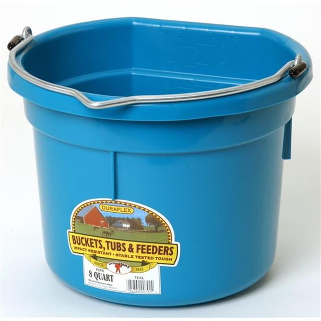 Little Giant 8Qt. Flatback Plastic Bucket Teal - Walmart.com