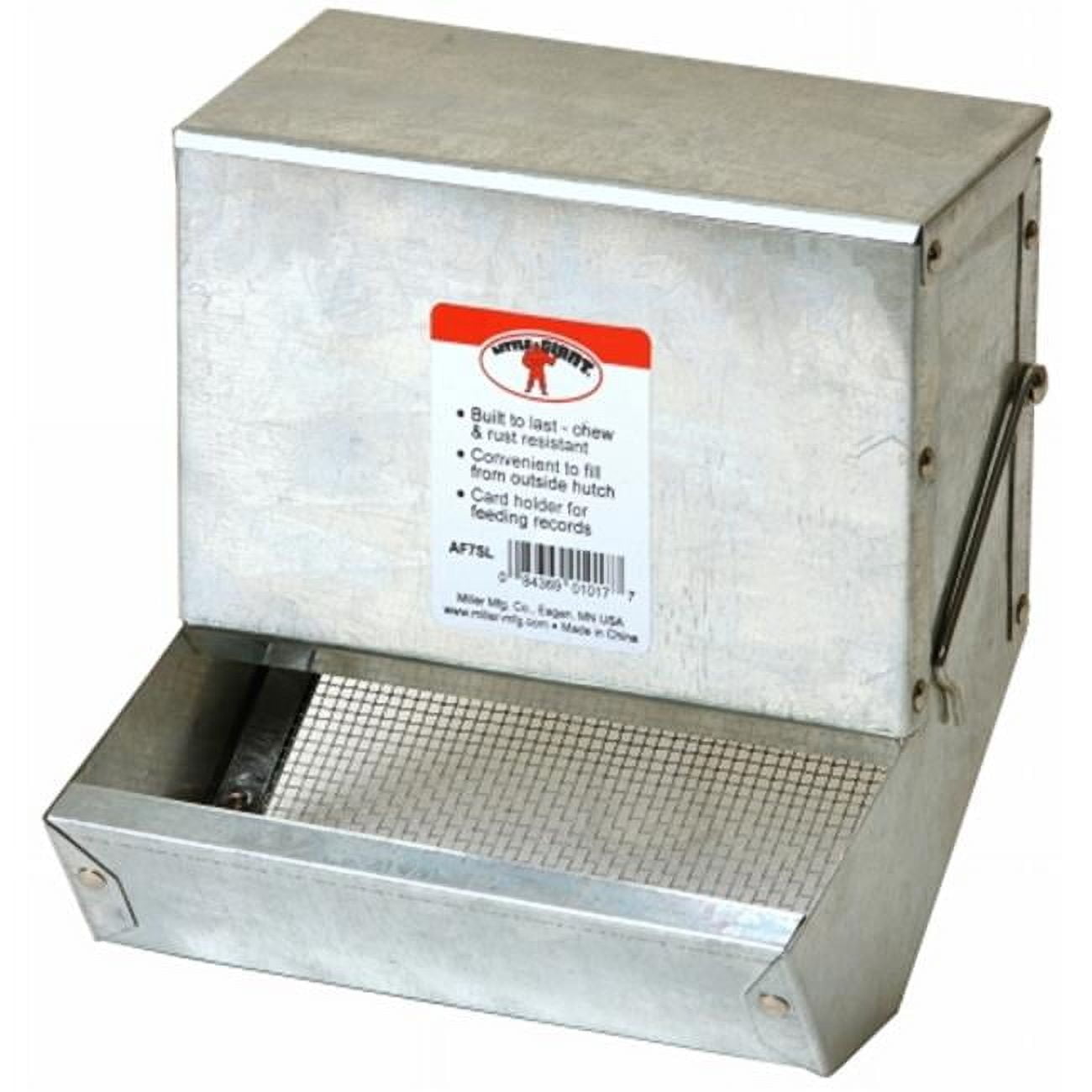 Miller Manufacturing 7in. Galvanized Rabbit Feeder - Walmart.com