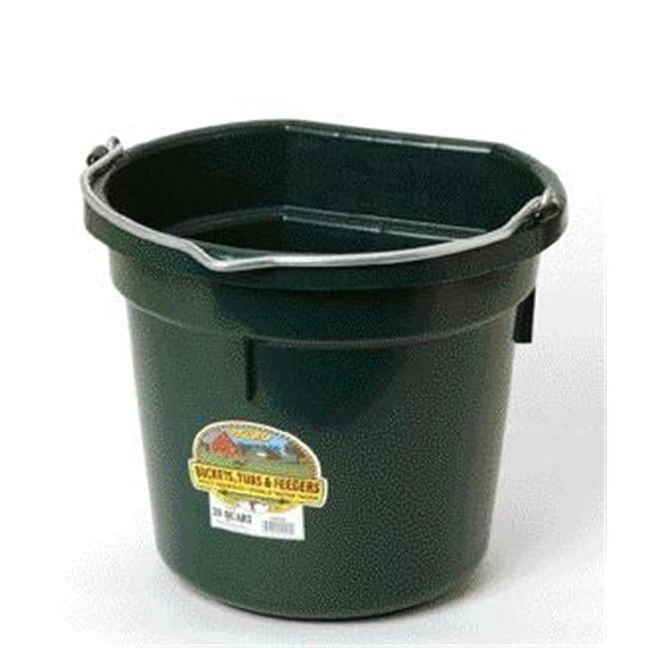 Miller Mfg Co Inc Flat Back Plastic Bucket- Green 20 Quart - P20FBGREEN ...