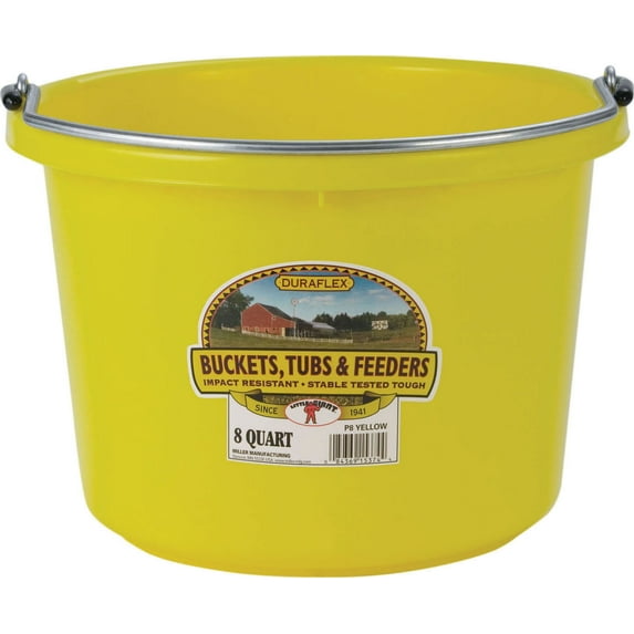 Miller Mfg Co Inc Plastic Bucket- Yellow 8 Quart - P8YELLOW - Walmart.com