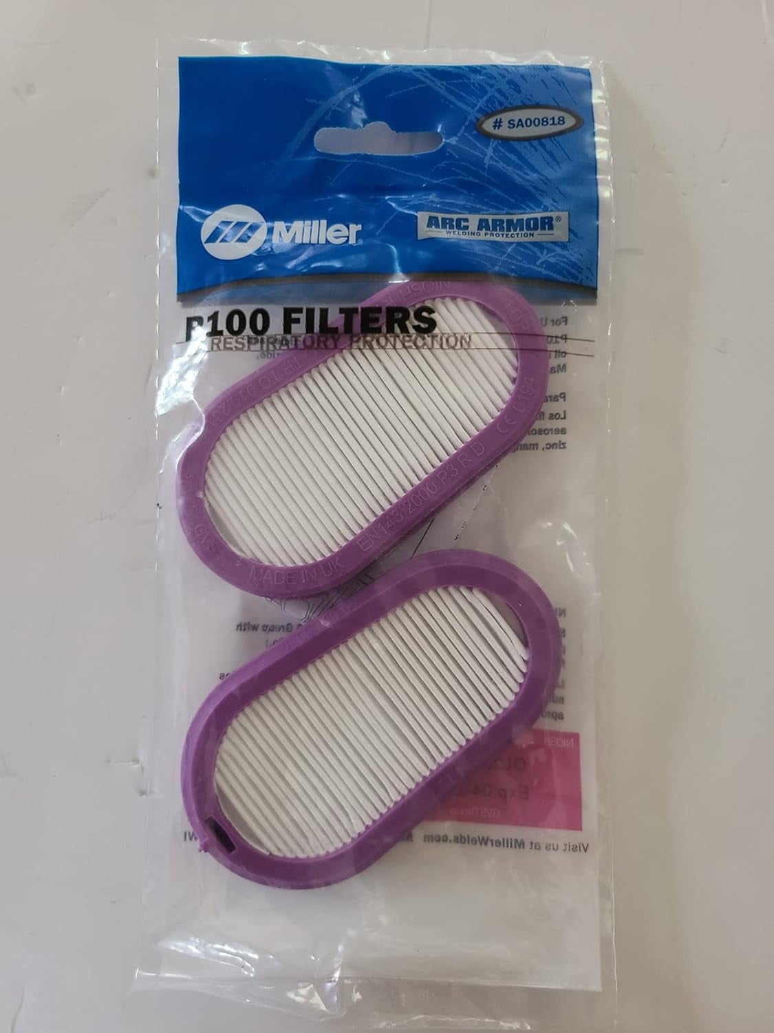 Miller SA00818 P100 Filters,Lpr-100, Pair - Walmart.com