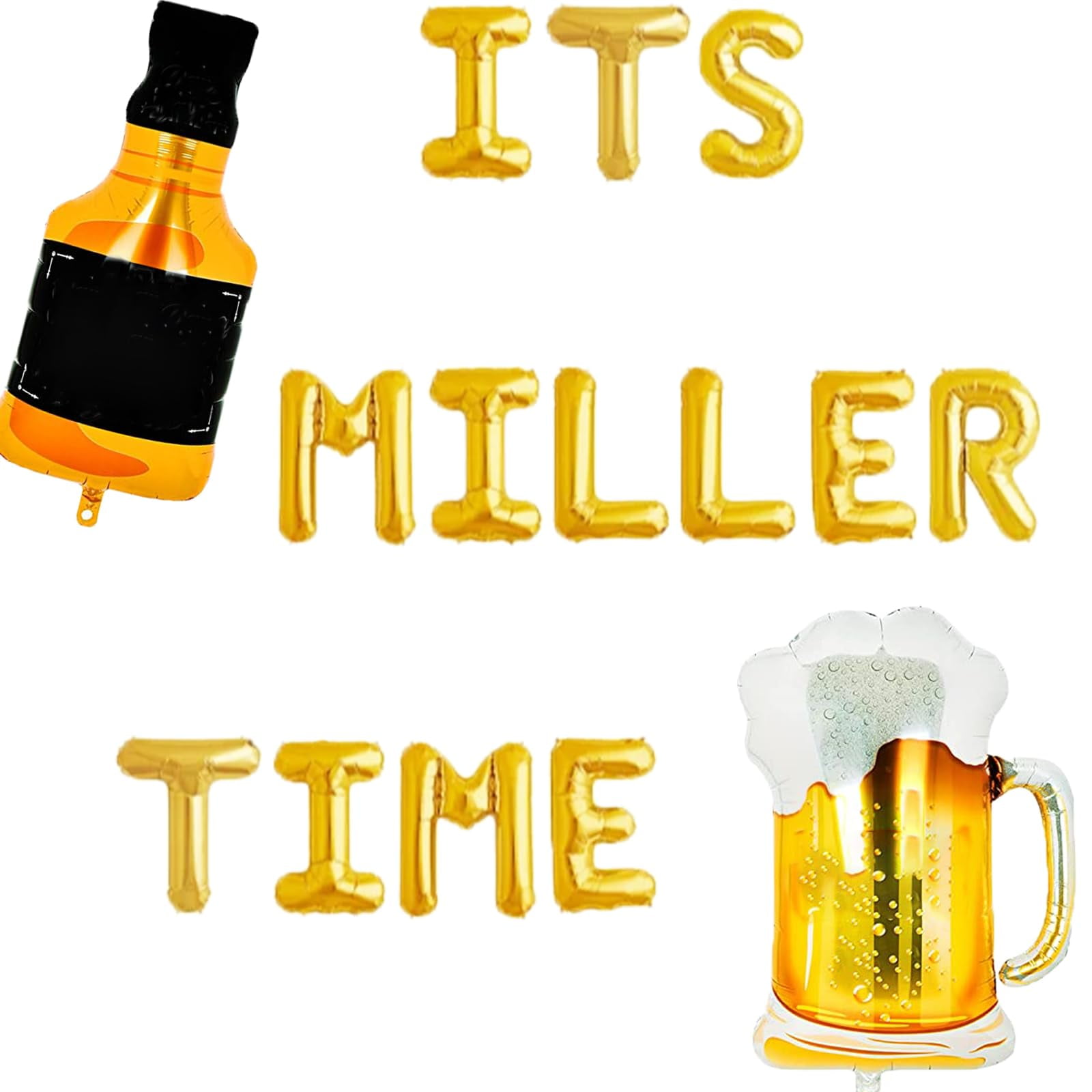 Its Miller Time Balloon Gold Beer AFN1Day Party Banner Double Toasting ...