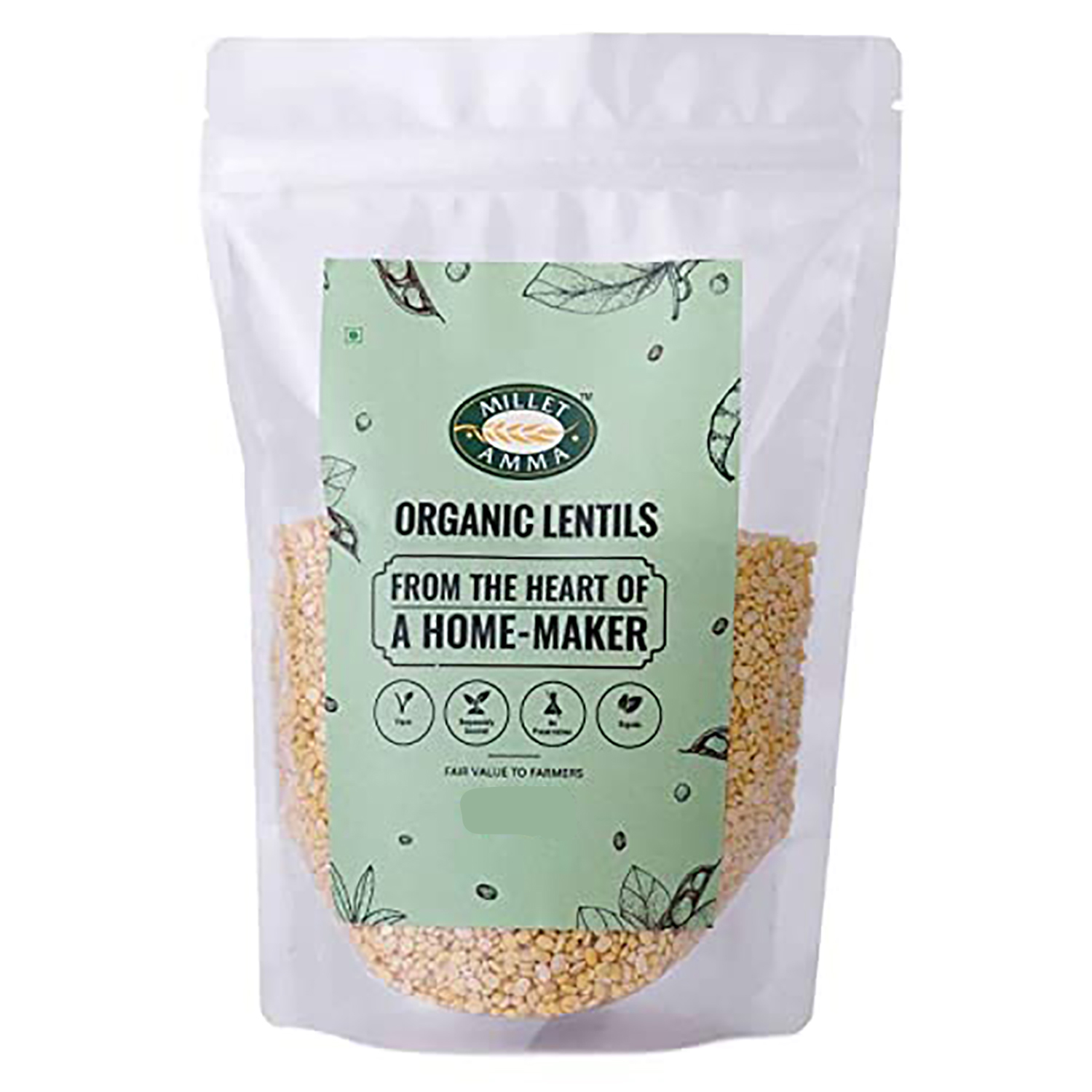 Millet Amma Organic Yellow Moong Dal - 1 Kg |100% Vegan & Gluten Free ...