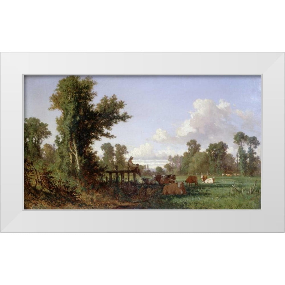 Millet, Jean-Francois 32x20 White Modern Wood Framed Museum Art Print ...