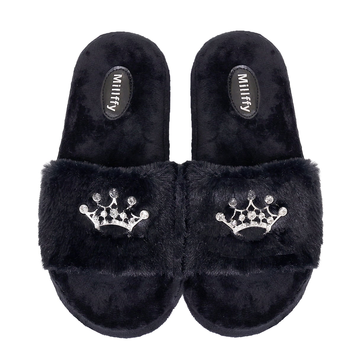 Millffy arch support Fluffy Slippers Princess Crown Diamond Tiara ...