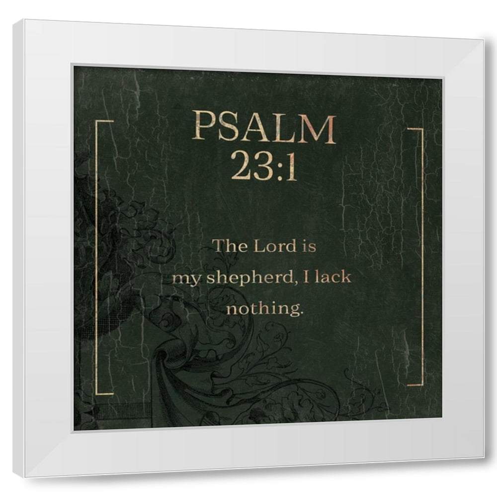 Milli Villa 4x14 White Modern Wood Framed Wall Art Titled - Psalm 231 ...