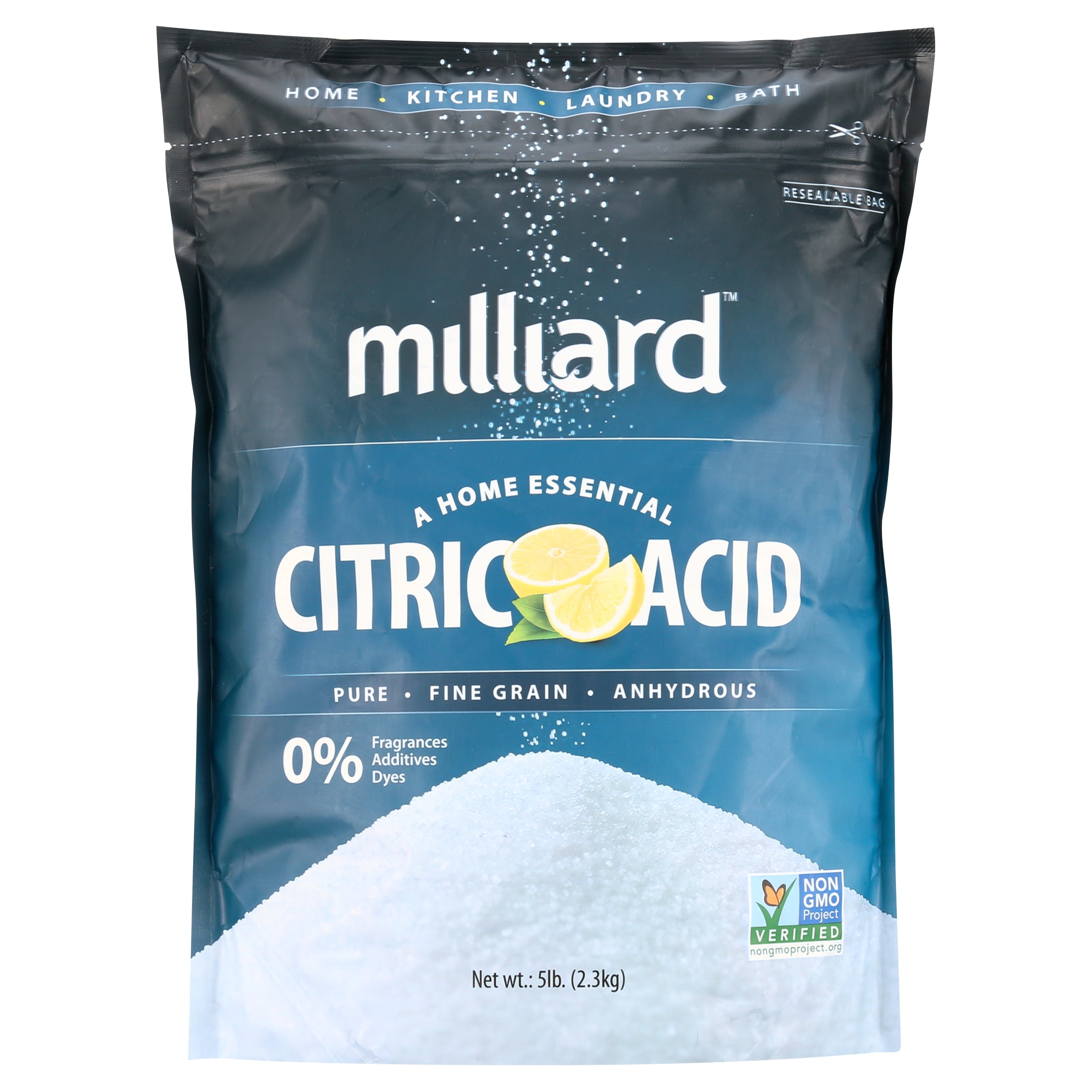 Milliard 100% Pure Grain Food Grade Citric Acid - Non-GMO 5lb ...
