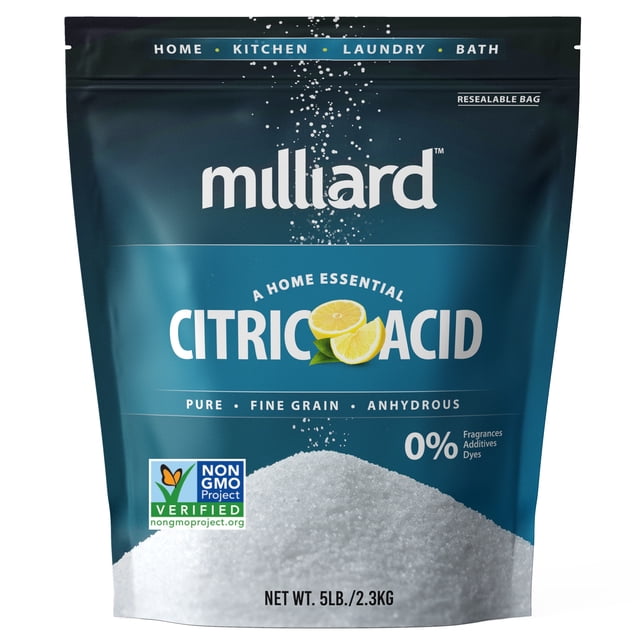 Milliard 5lb Pure Food Grade Citric Acid - Non-GMO, Lemon Flavored for ...