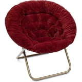 Milliard Faux Fur Saucer Chair, Extra Large, Red, Cozy and Comfy, Holds ...