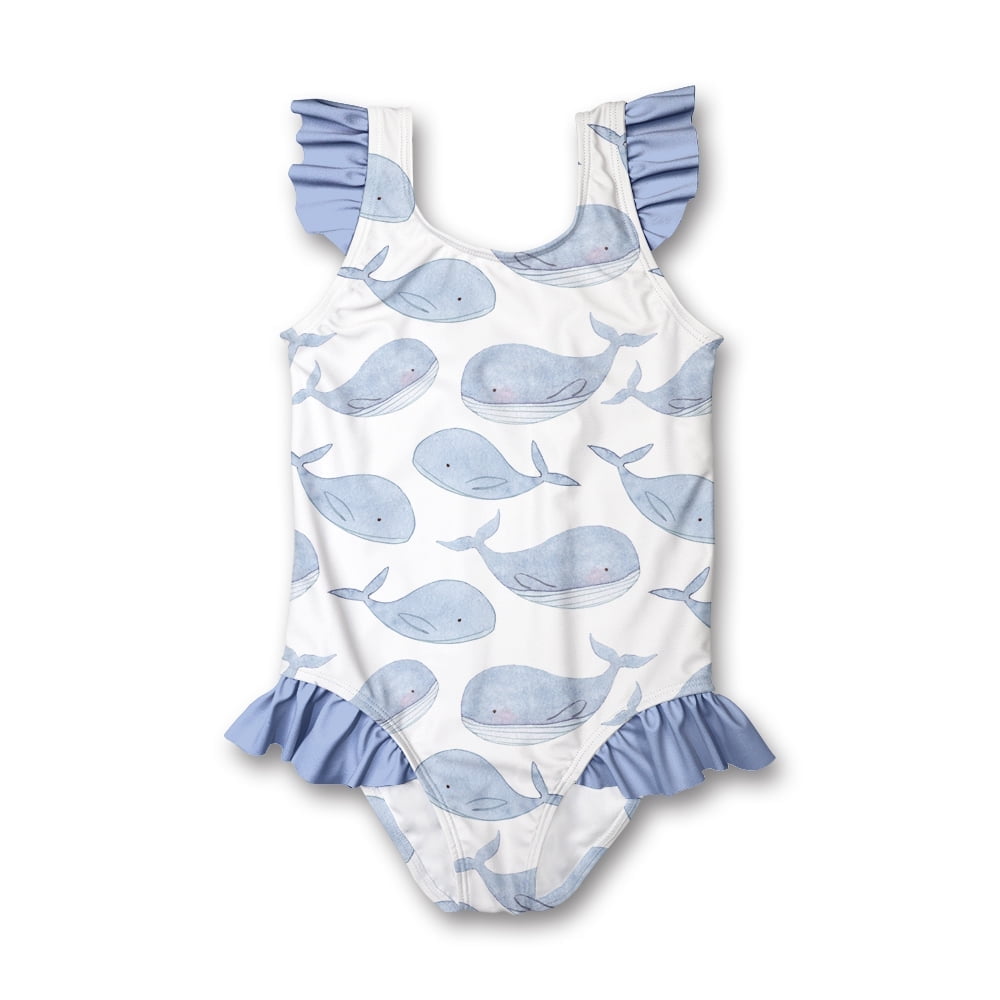 Millie Loves Lily Female Periwinkle and White Whale Ruffle-Accent ...