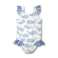 Millie Loves Lily Female Periwinkle and White Whale Ruffle-Accent ...
