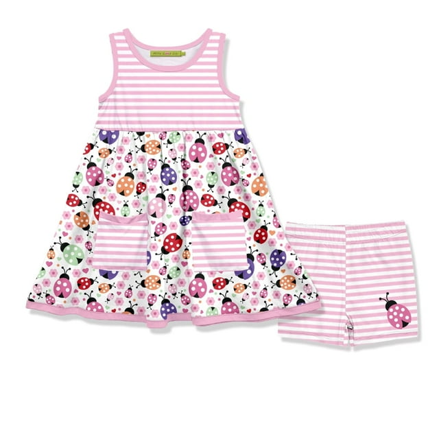 Millie Loves Lily Female Pink Ladybug Dress and Matching Short Set size ...