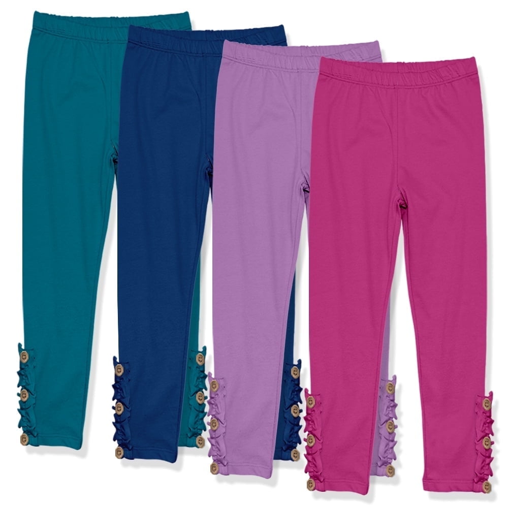 Millie Loves Lily Girls Solid Ruffle Legging Set with Button Accent ...