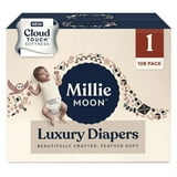 Millie Moon Luxury Diaper, Little Baby Newborn Size 1 (108 Count ...