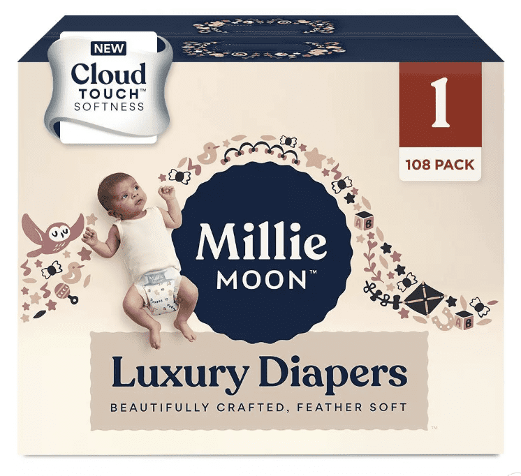 Millie Moon Luxury Diaper, Little Baby Newborn Size 1 (108 Count ...
