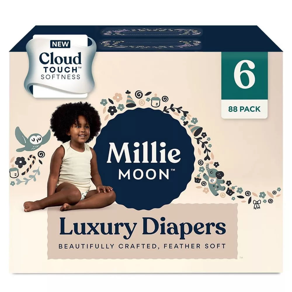 Millie Moon Luxury Disposable Diapers - (Size 6 and 88 Count) - Walmart.com