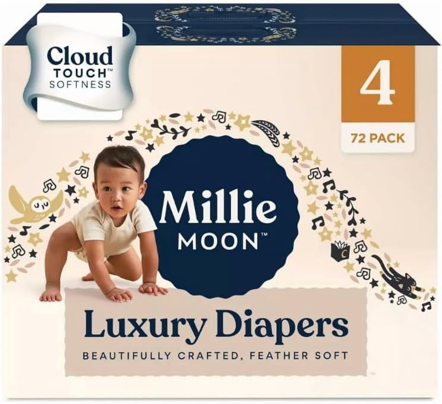 Millie Moon Luxury Diapers (Size-4 and Count-72) White(Pack of 1 ...