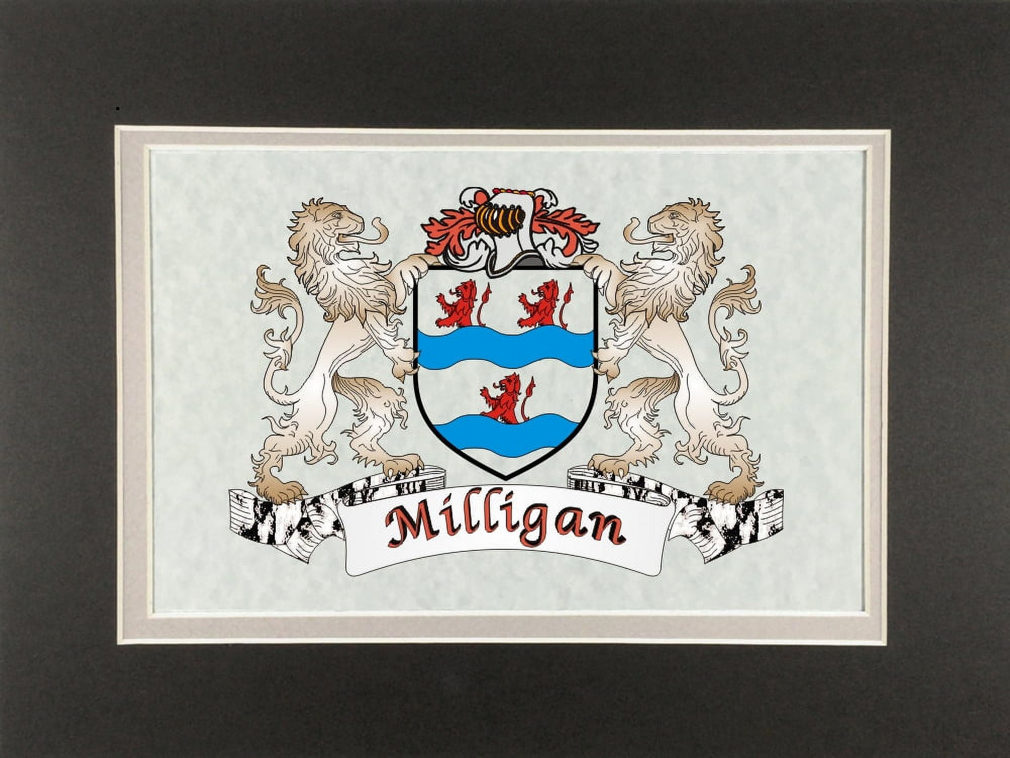 Milligan Irish Coat of Arms Print - Frameable 9" x 12" - Walmart.com