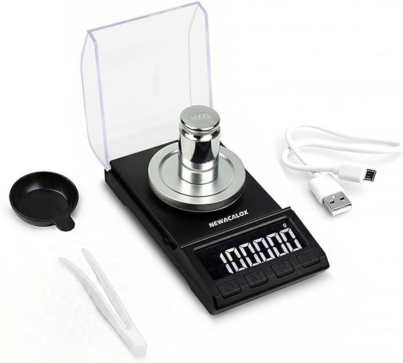 Milligram Scale with USB Supply, NEWACALOX Reloading Scale 100 x 0.001g ...