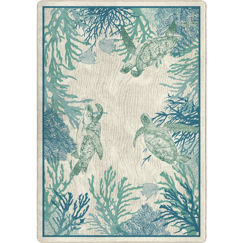 Milliken Guy Harvey Area Rug TURTLE CORAL Turtle Coral Beige Modern, 3 ...