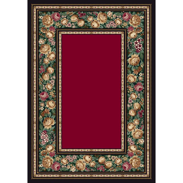 Milliken Innovations Area Rug ENGLISH FLORAL RUBY English Floral Ruby ...