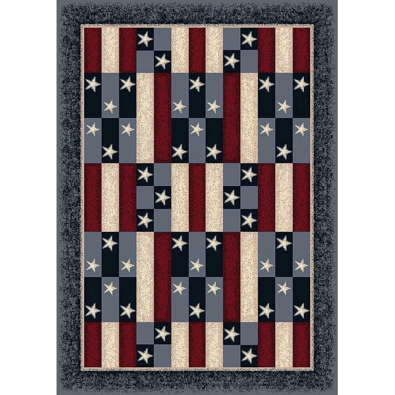 Milliken Seasonal Inspirations Area Rug America Patchwork 07350 Denim 3 ...