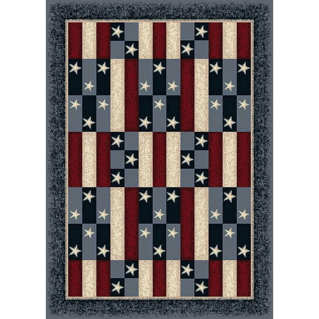Milliken Seasonal Inspirations Area Rug America Patchwork 07350 Denim 3 ...
