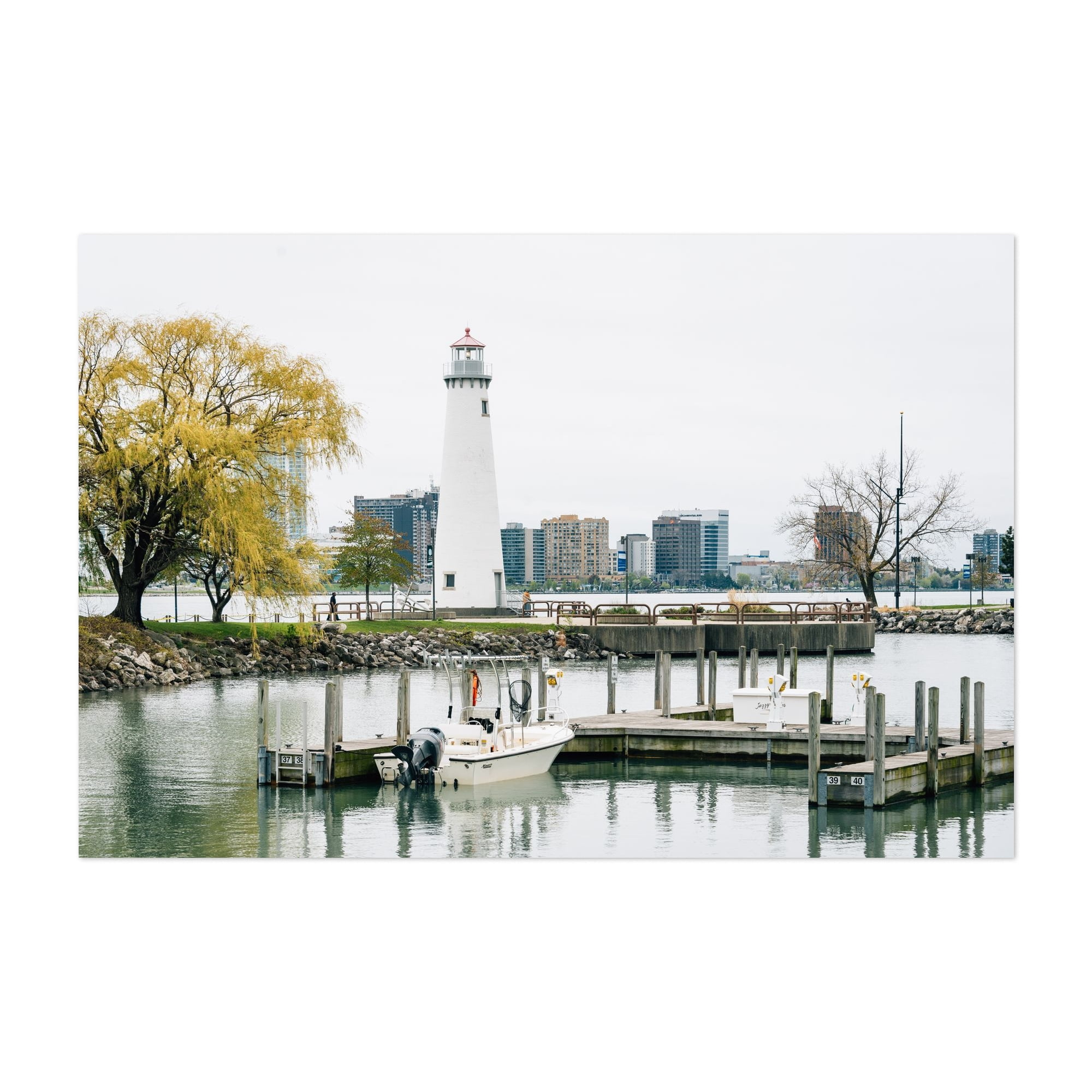 Milliken State Park Lighthouse 02 - Detroit Michigan Photography Unframed Wall Art Print 16 x 24 ...